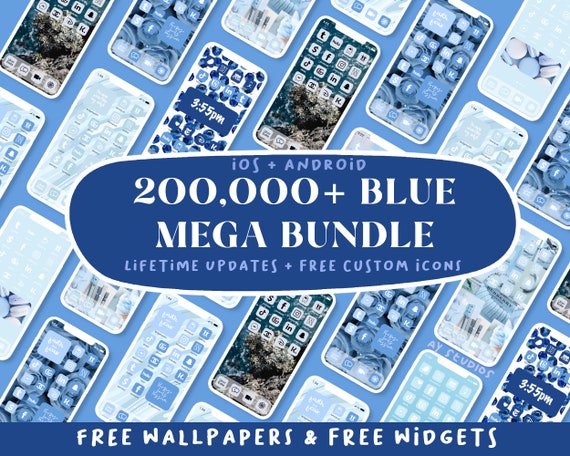 BLUE MEGA BUNDLE Blues App Icon Covers Ios14 Ios15 | Etsy
