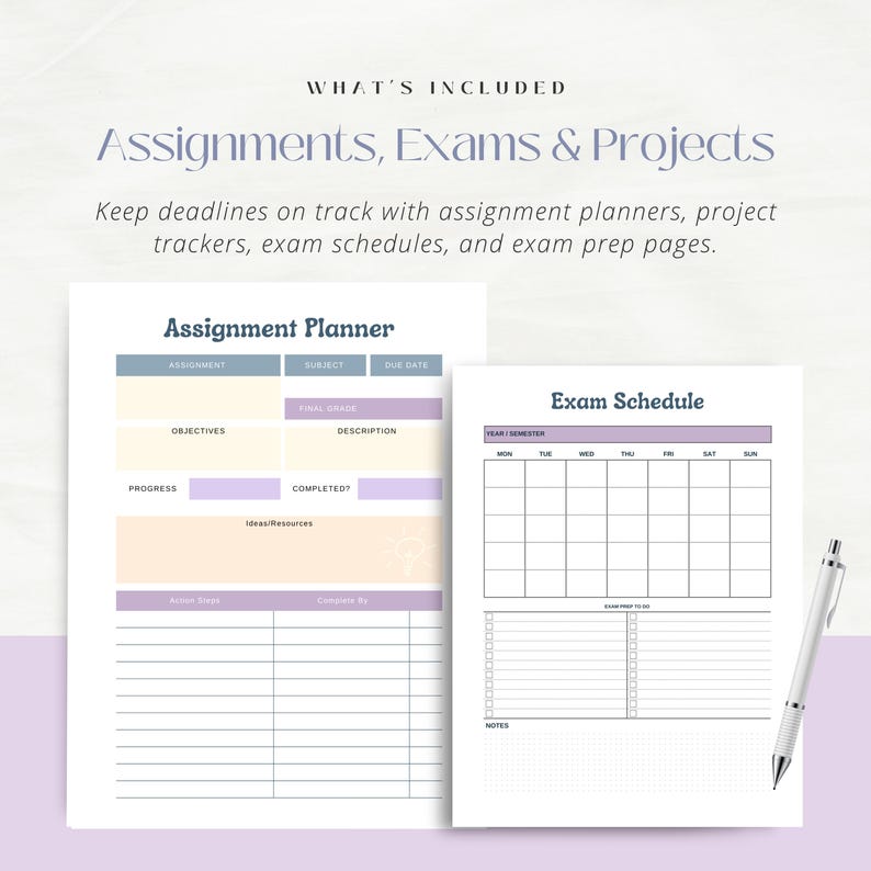 2026 Student Planner Printable | Academic Planner for College and ...