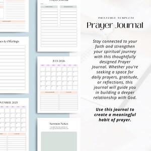 Prayer Journal | Printable & Editable Faith Planner | Bible Study ...