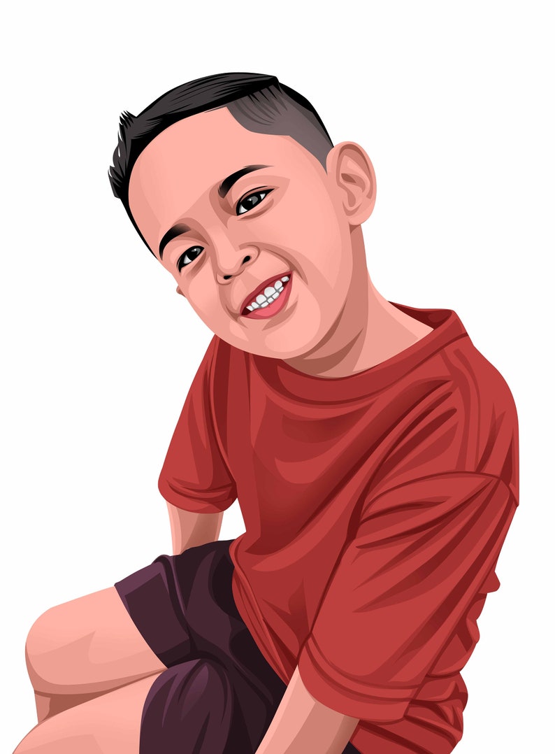 Custom Digital Cartoon Portrait Christmas Gift Vector Art - Etsy