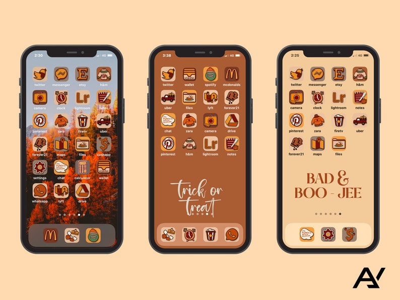 Fall & Halloween App Icons | iPhone App Icons | Ios 17 Autumn Aesthetic ...