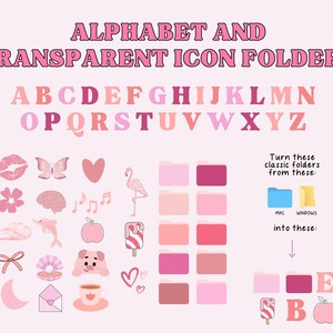 Editable Pink Desktop Organizers | Desktop Wallpapers & Folder Icons ...