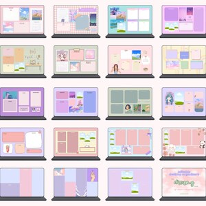 Editable Dreamy Pastel Desktop Organizers | Wallpapers & Folder Icons ...