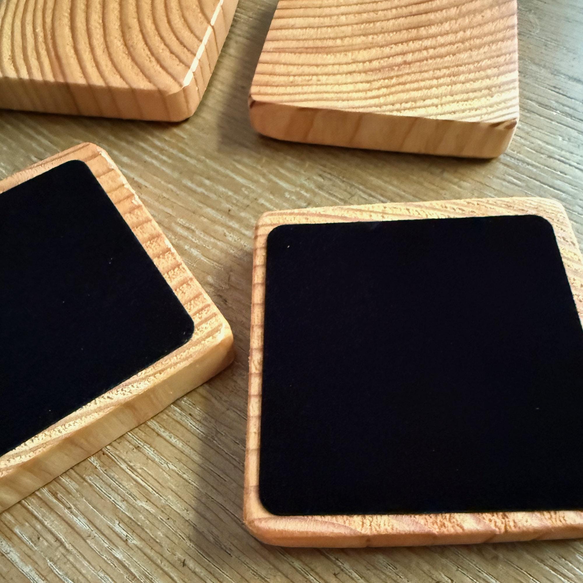 Rustic Wood Coasters – Set of 4 - Etsy