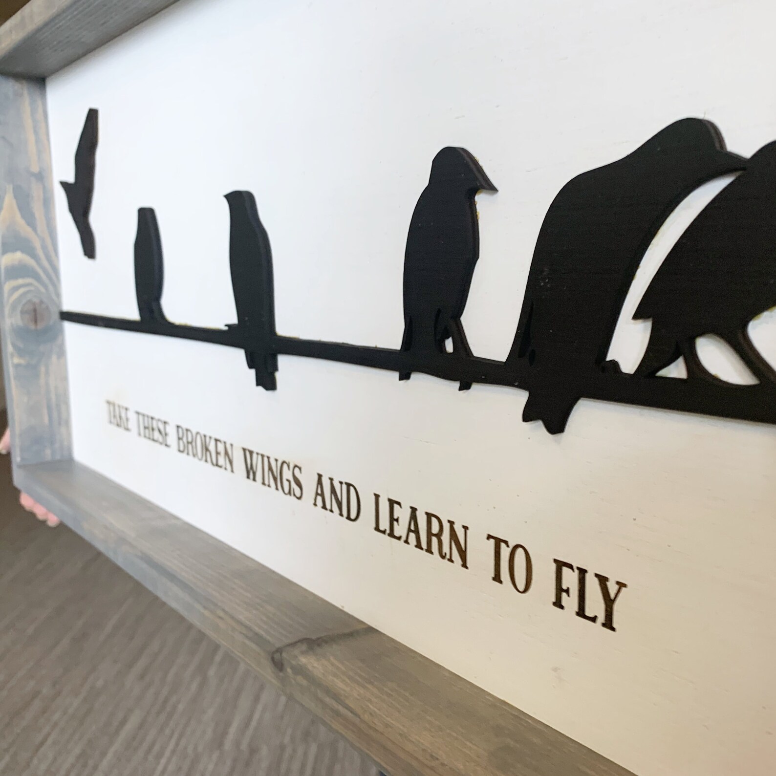 Learn to Fly Sign / Black Birds / Wood Farmhouse Style Sign / | Etsy