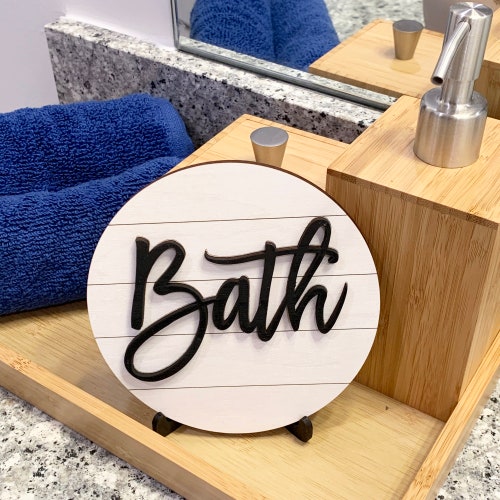 Bath Sign / Farmhouse Sign / Bathroom Signs Wooden Letters / | Etsy