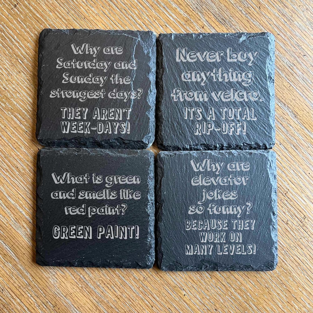 Dad Jokes Coasters | 4x4 Inch Slate Coasters | Fathers Day Gift Idea - Etsy