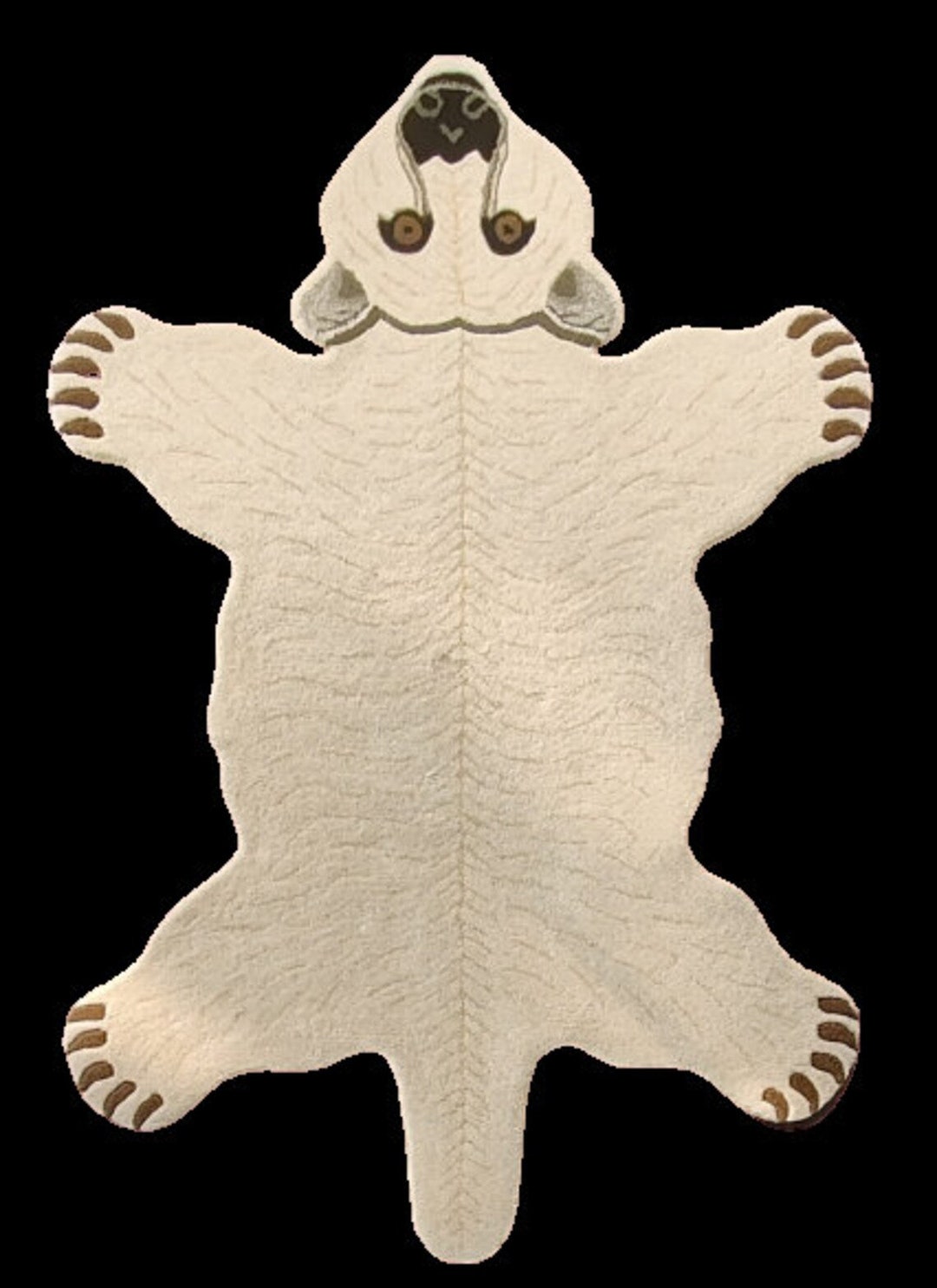 100% Wool Large White Polar Bear Rug, Nursery Decor Mat, White Modern ...