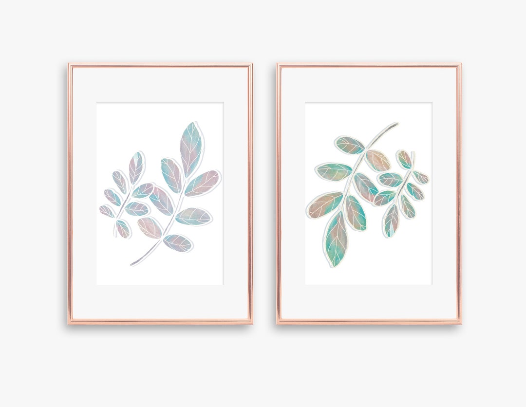 Digital Download | Leaf Drawing, Digital Print, Leaf Wall Art, Leaf ...