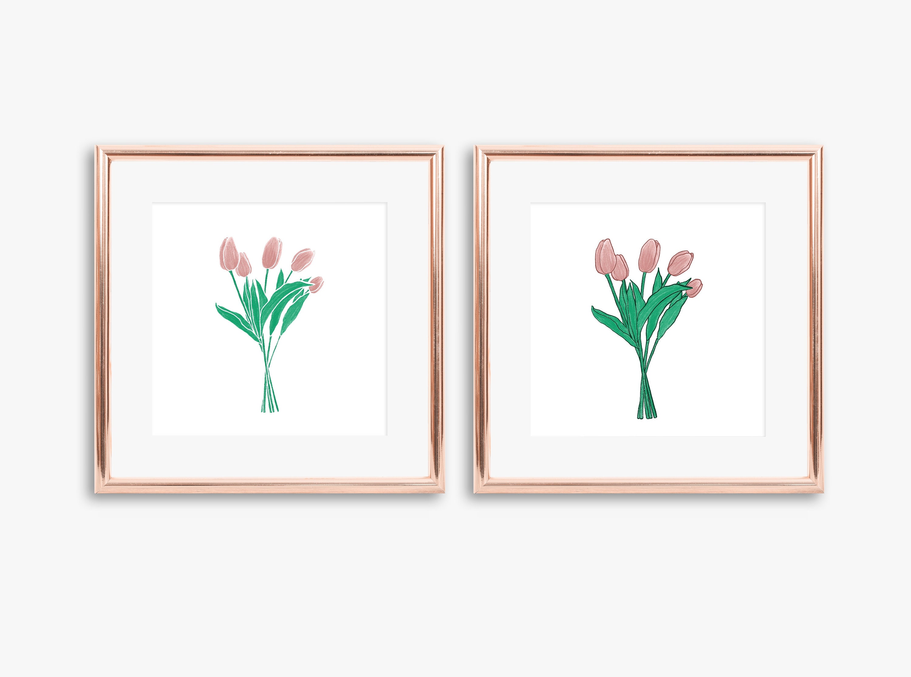 Digital Download Tulip Drawing Flower Print Tulip Wall - Etsy