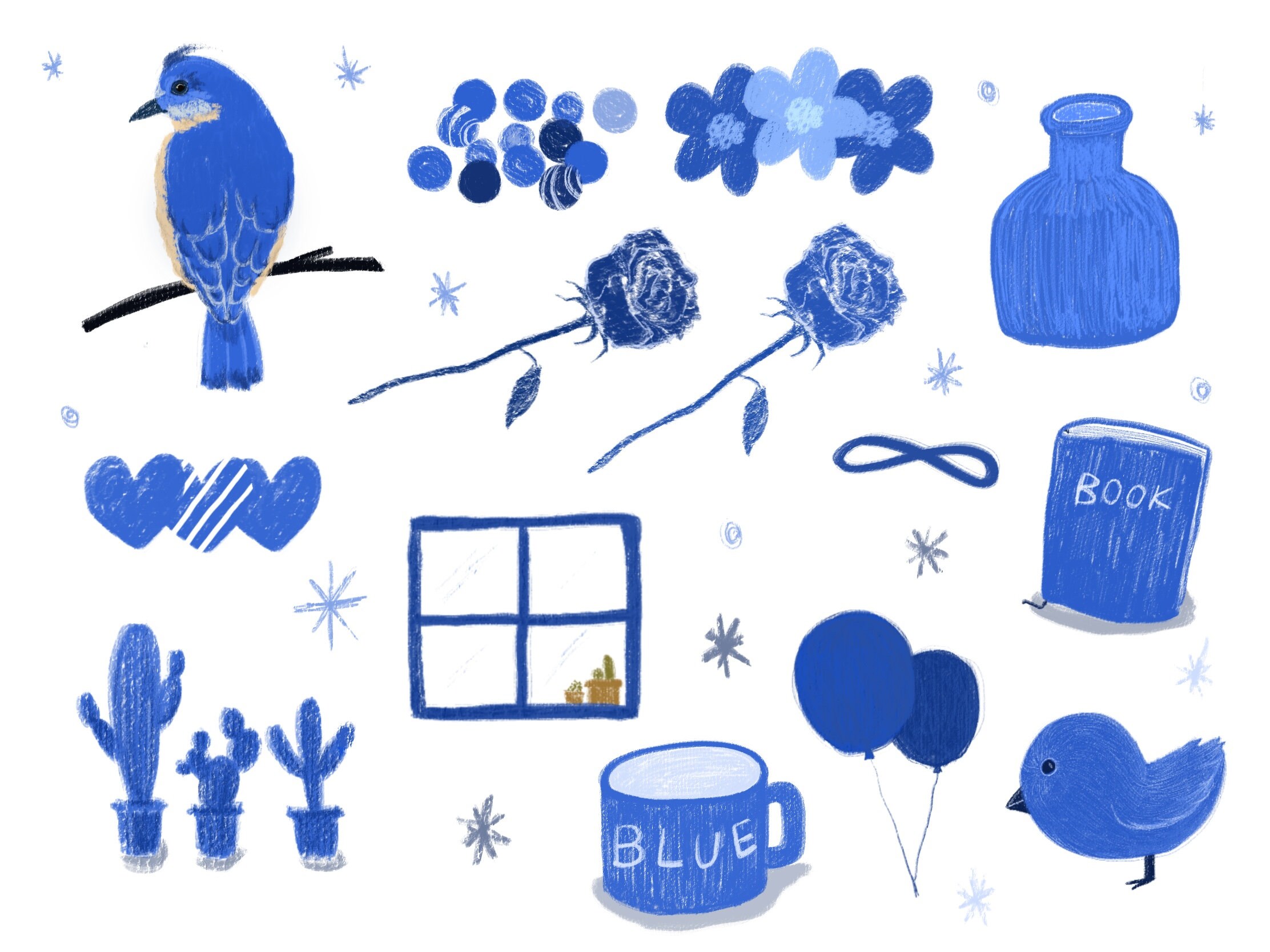 Digital Files | Blue Stickers , PNG Files, Planner Stickers, PNG ...