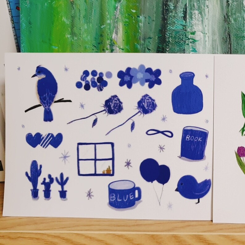 Digital Files | Blue Stickers , PNG Files, Planner Stickers, PNG ...