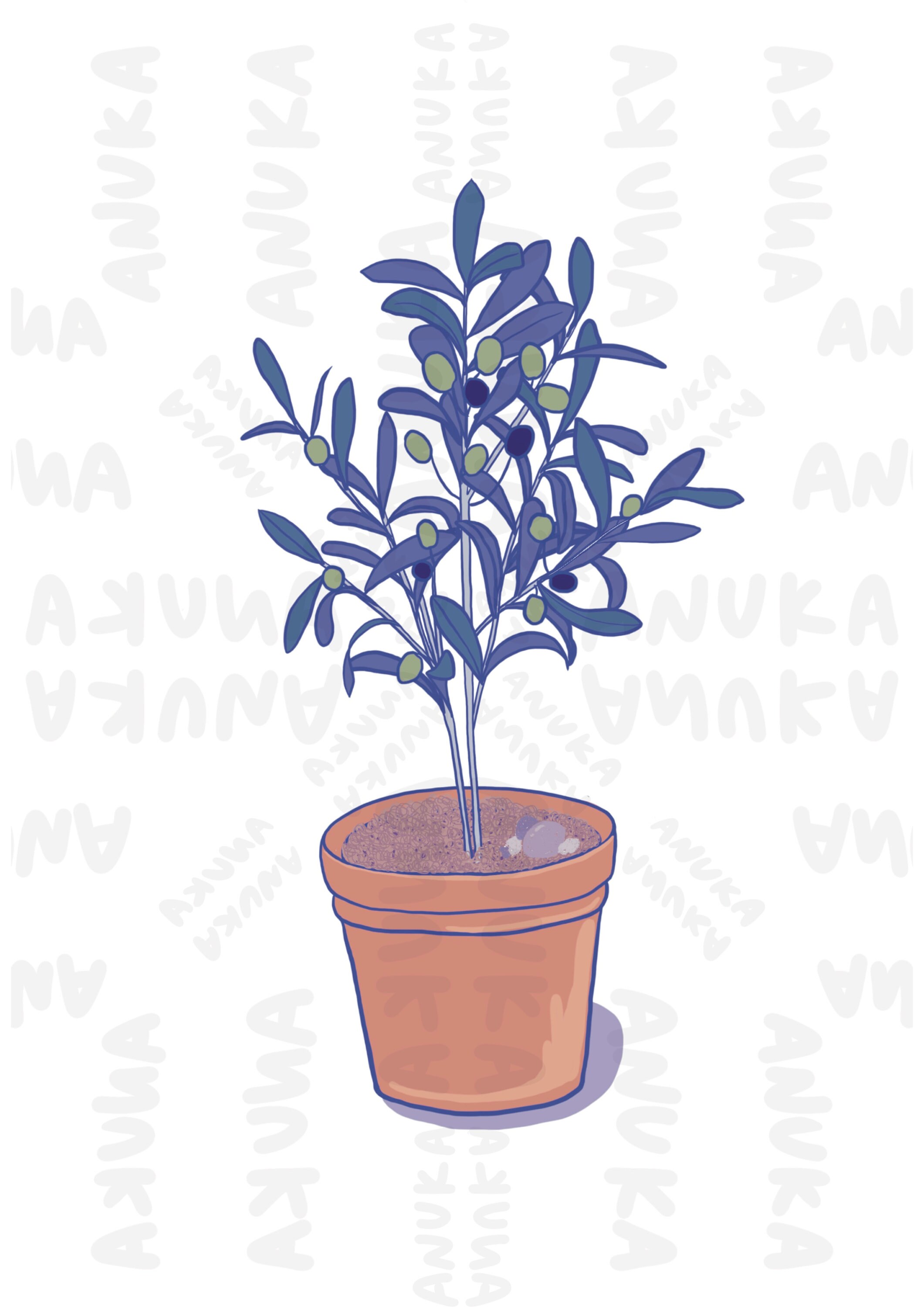 Digital Download | Olive Tree Illustration,olive Tree Wall Art ...