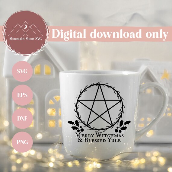Merry Witchmas & Blessed Yule SVG Cut File for Cricut and - Etsy