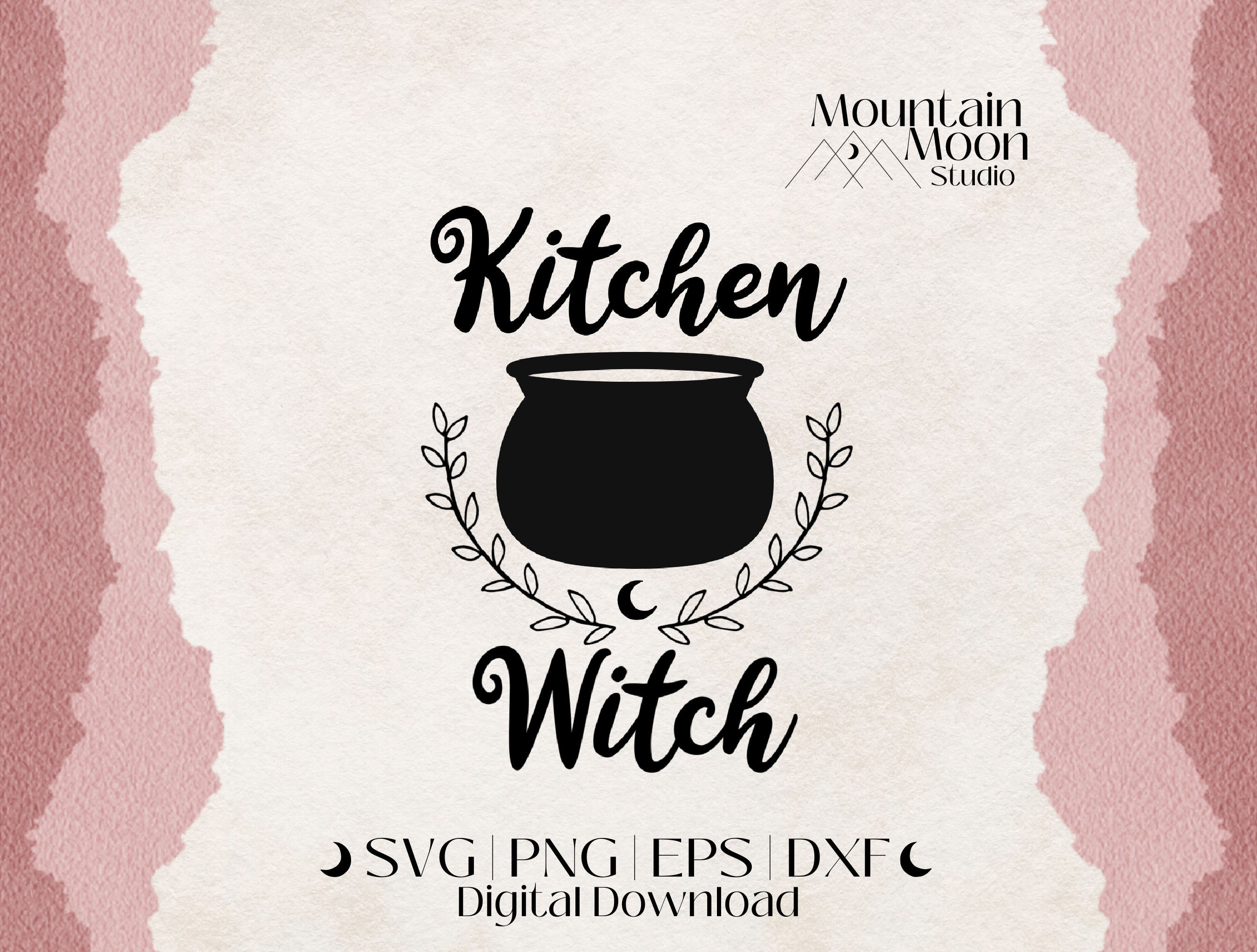 Kitchen Witch Svg Cut File For Cricut And Silhouette Cutting Machines Cauldron Png Witchy Eps