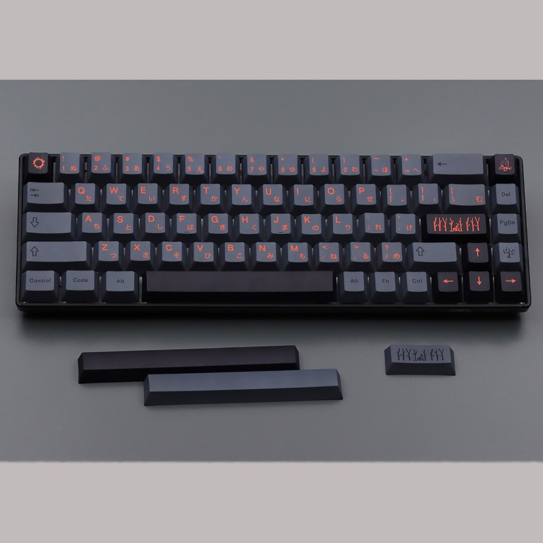 139pcs Ash Japanese Theme Keycaps Set Dark Grey Keycap - Etsy