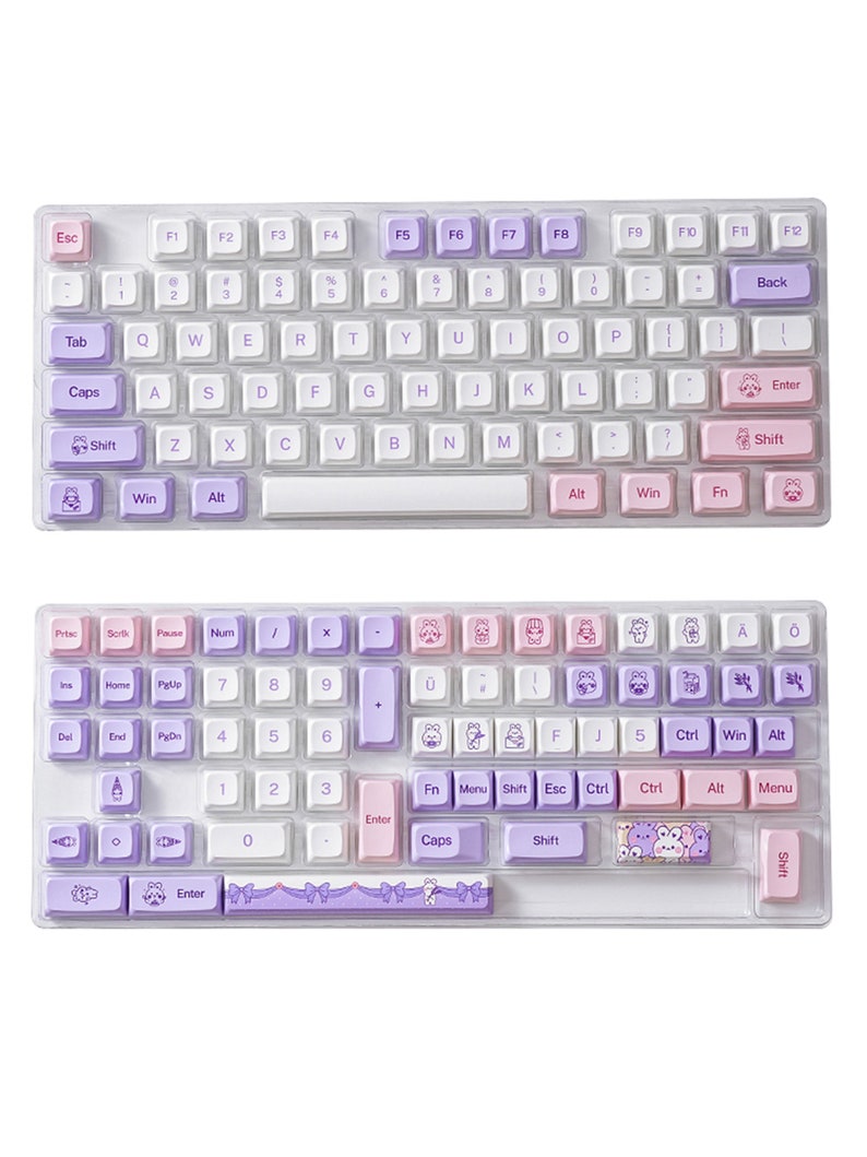 146PCS Lavender Rabbit Theme Key Cap Set Purple Key Cap XDA - Etsy