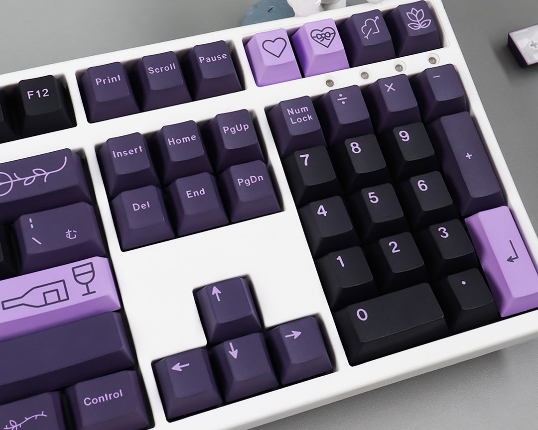 130pcs First Love Theme Keycap Set Purple Keycaps Cherry - Etsy