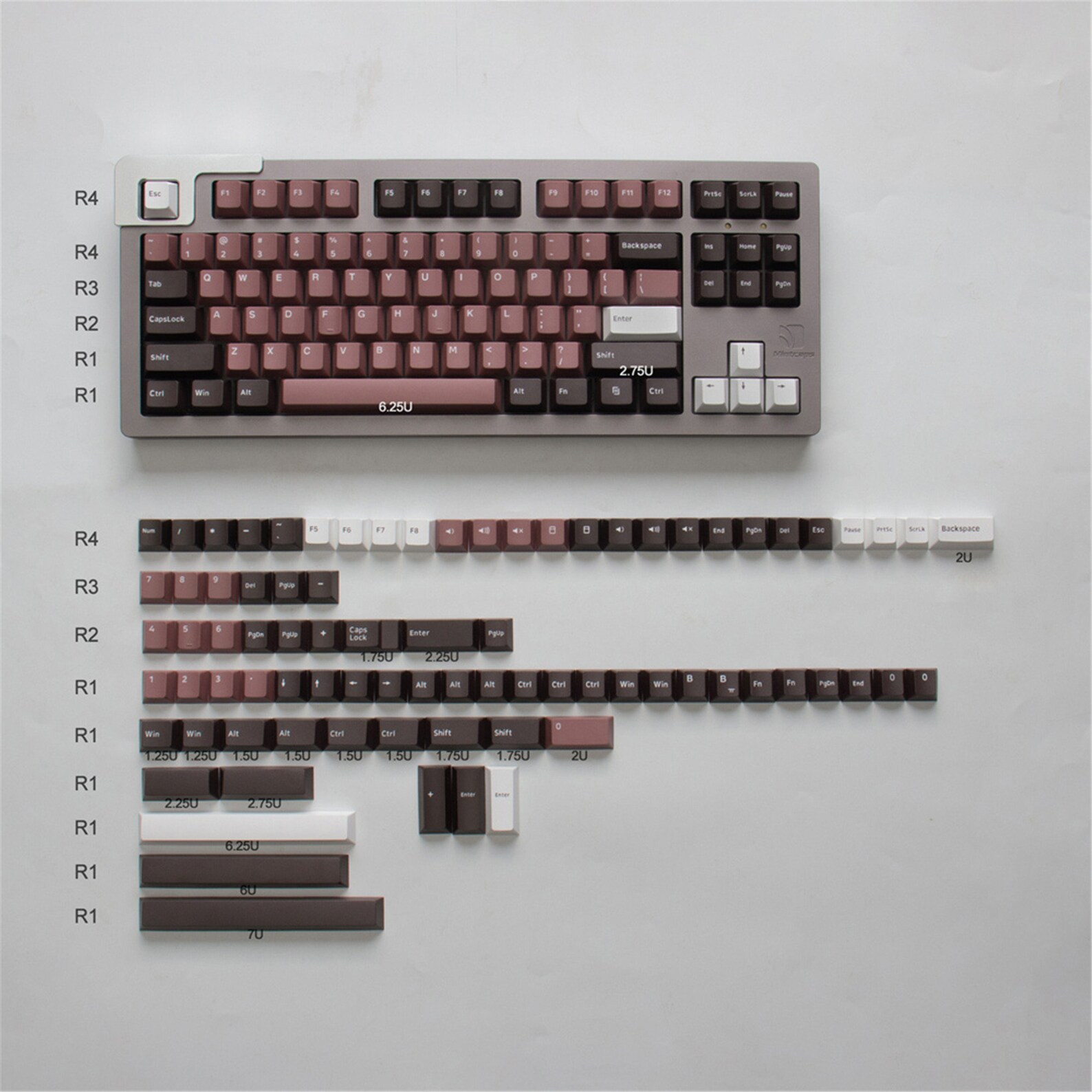 168pcs Brown Keycaps Cherry Height Keycaps Cherry MX - Etsy