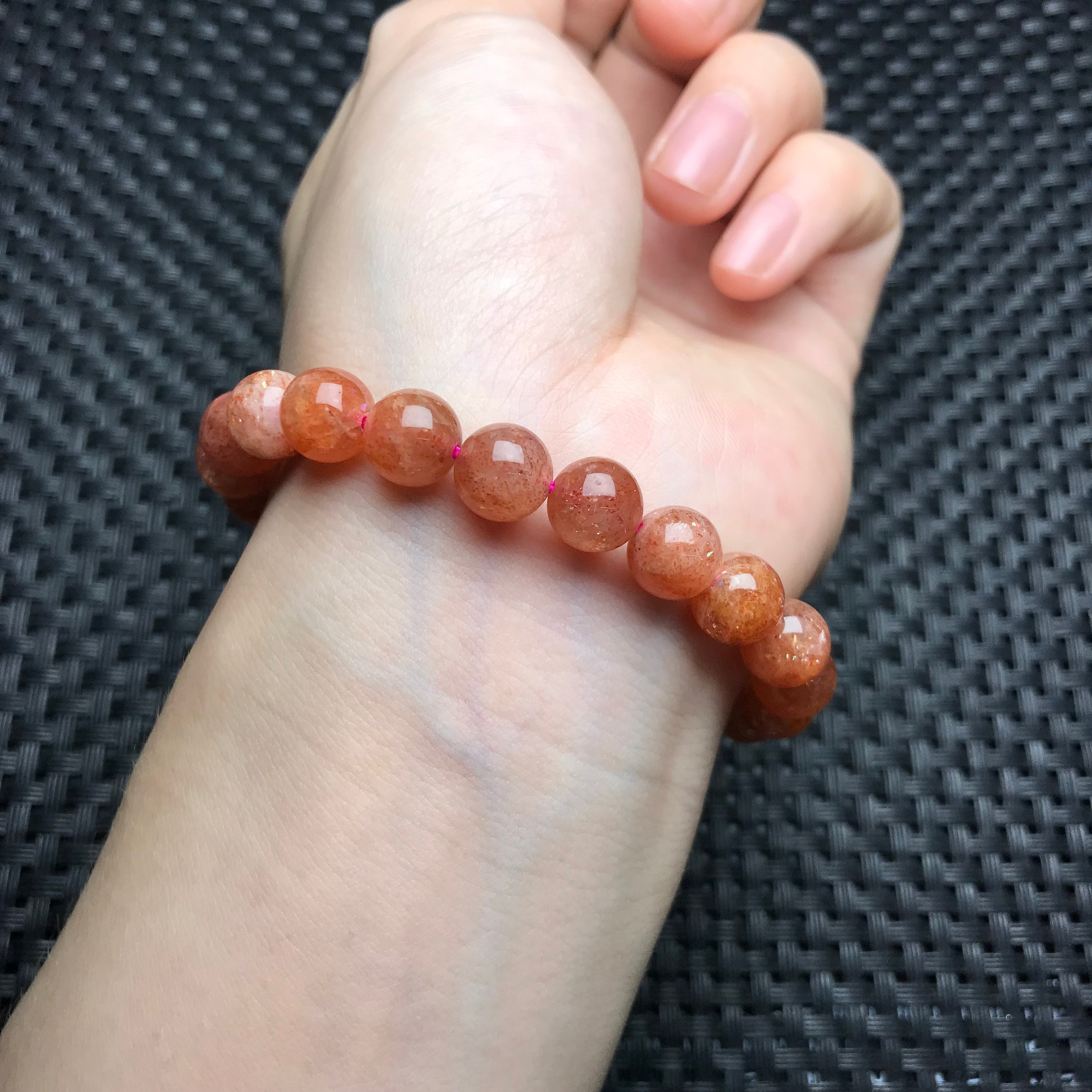 Natural Golden Sunstone Bead Bracelet Energy Gemstone Round - Etsy