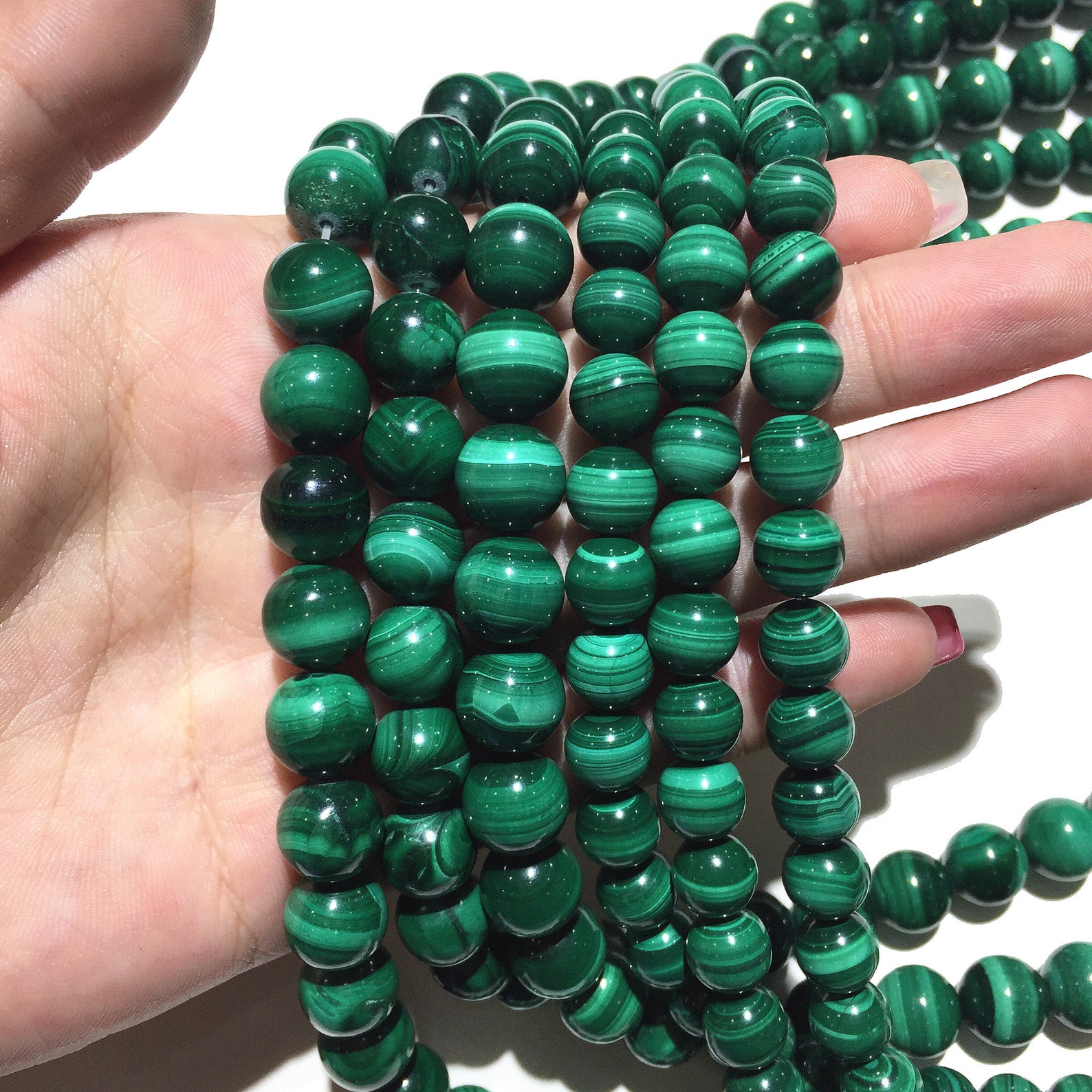 6mm Natural Green Malachite Beads Gemstone Spacer Round Beads | Etsy