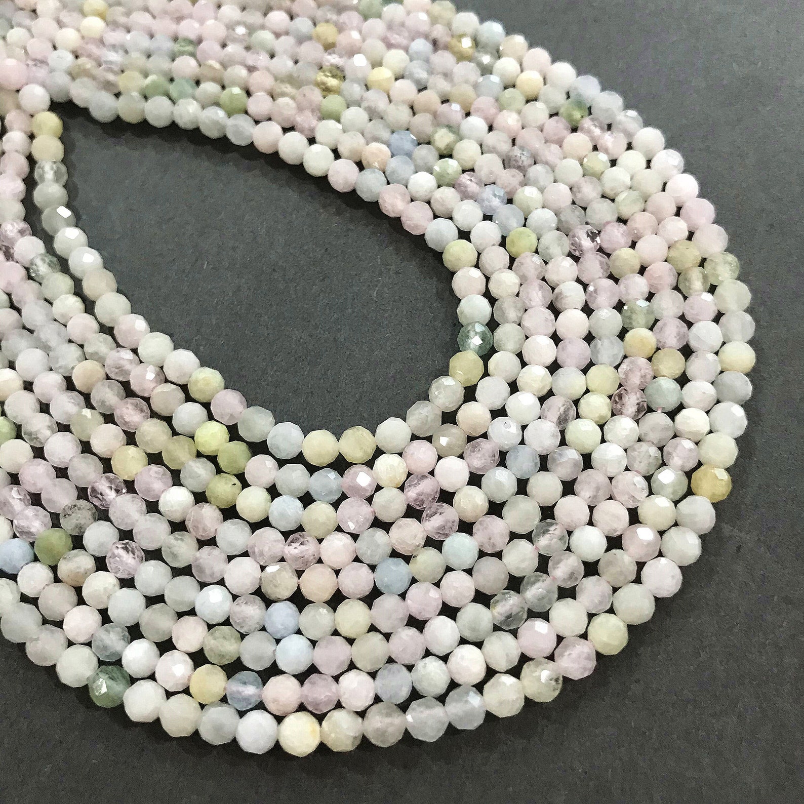 2mm 3mm 4mm Natural Morganite Beads Faceted Round Shape for | Etsy