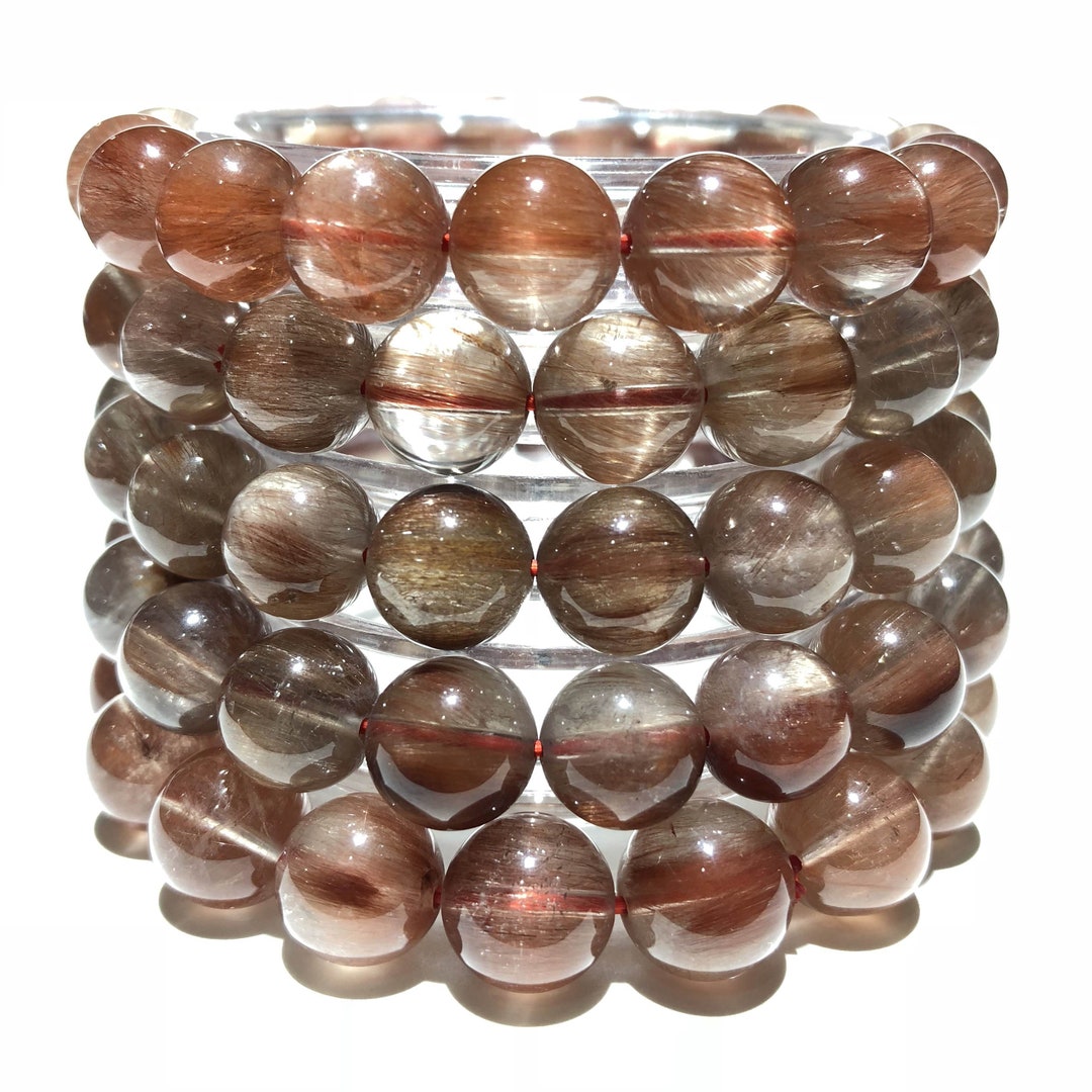 8mm 10mm 12mm Natural Red Rutilated Quartz Bead Energy Gemstone Spacer ...