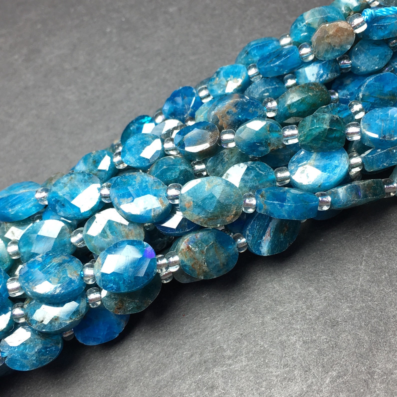 Natural Apatite Faceted Bead Cut Oval Shape Gemstone Spacer | Etsy