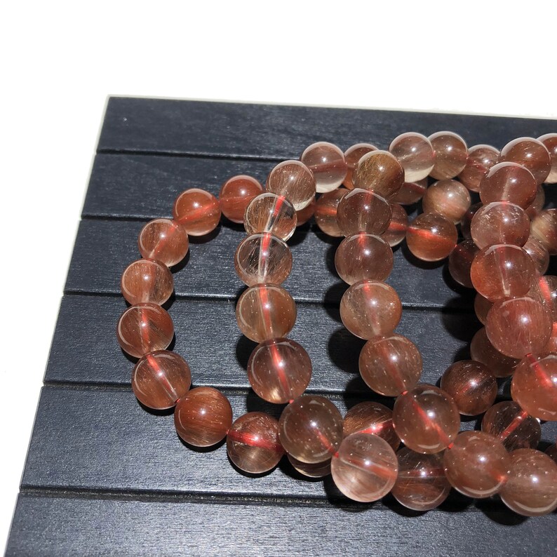 8mm 10mm 12mm Natural Red Rutilated Quartz Bead Energy - Etsy