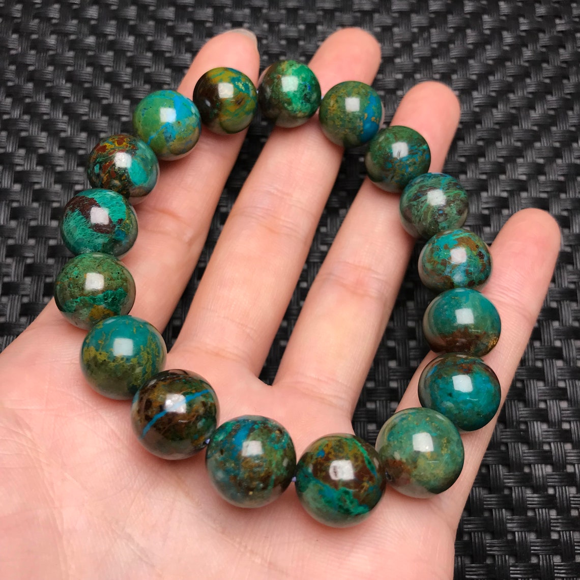 Natural Blue Chrysocolla Bracelet Healing Energy Gemstone | Etsy