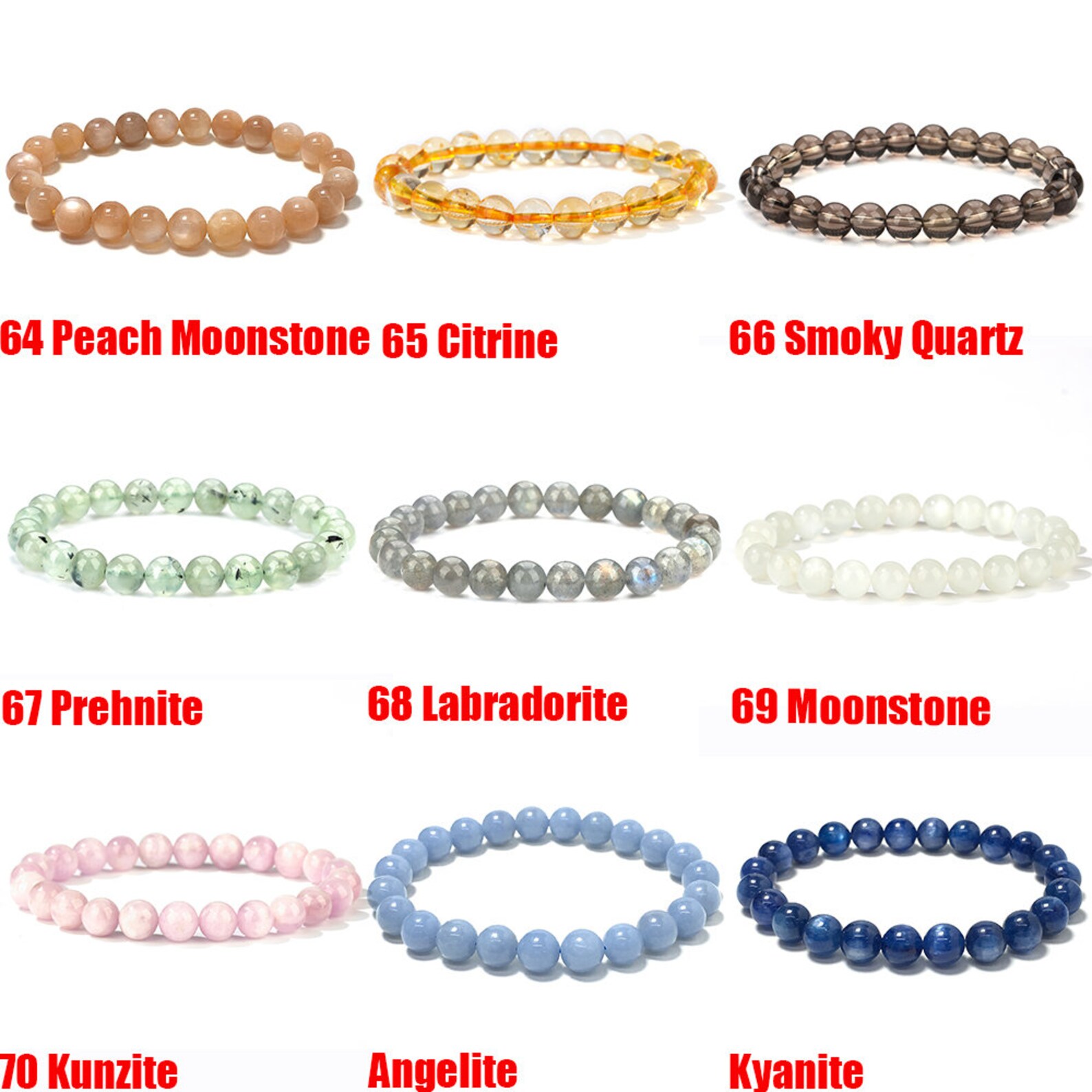 Natural Gemstone Beads Bracelet Handmade Men Women Stretchy - Etsy