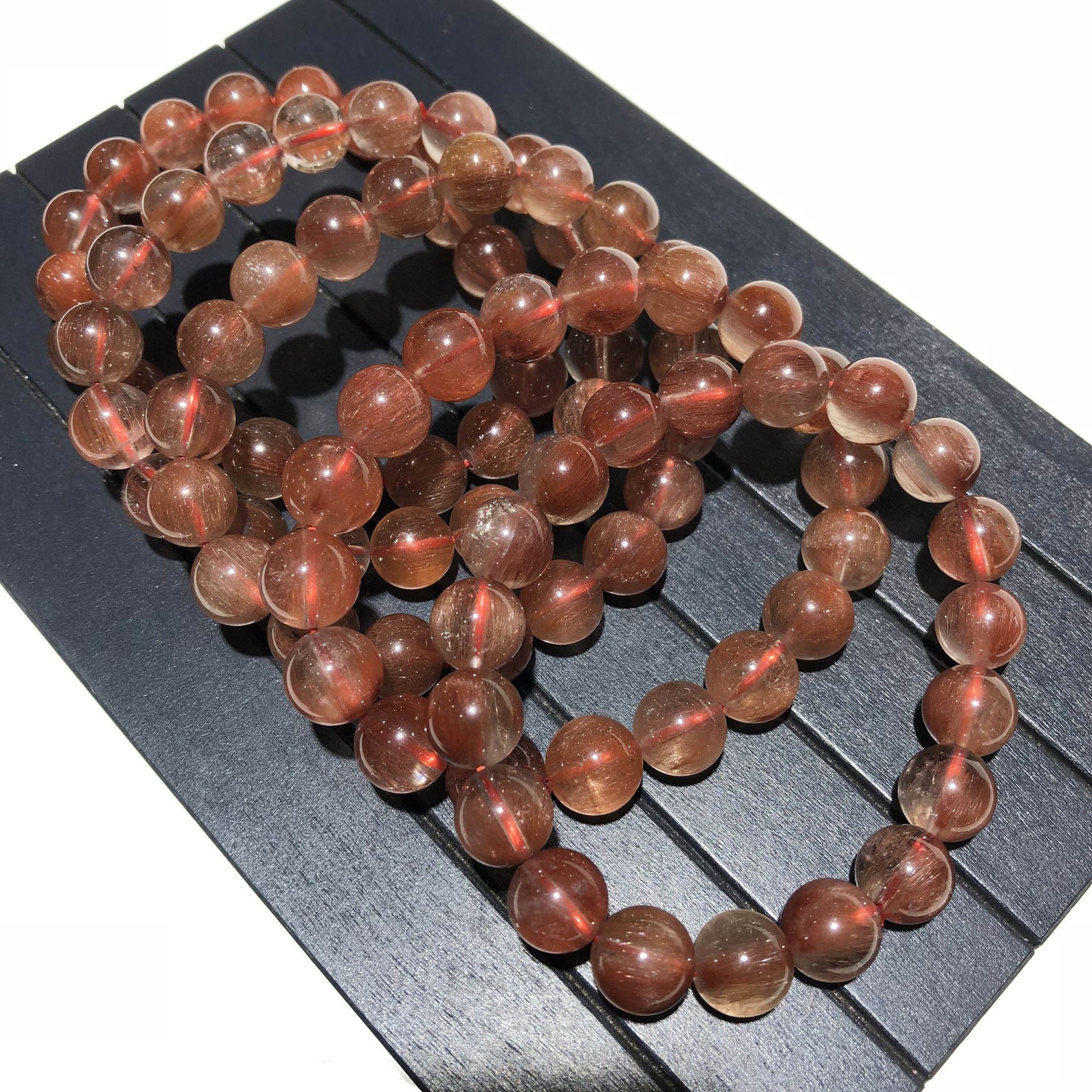 8mm 10mm 12mm Natural Red Rutilated Quartz Bead Energy - Etsy