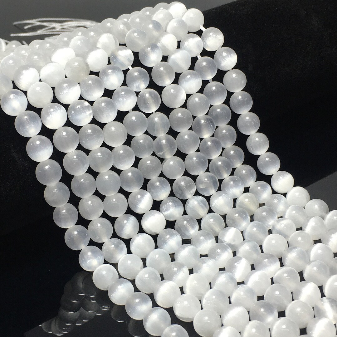 Natural Selenite Bead 6mm 8mm 10mm Gemstone Spacer Round Beads for ...