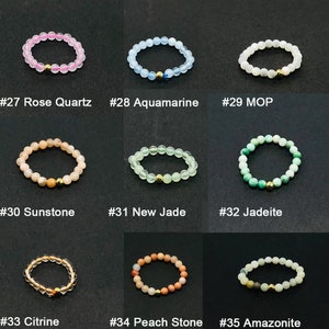Beaded Stackable Rings Gemstone Beaded Ring, Crystal Ring, Stretch ...