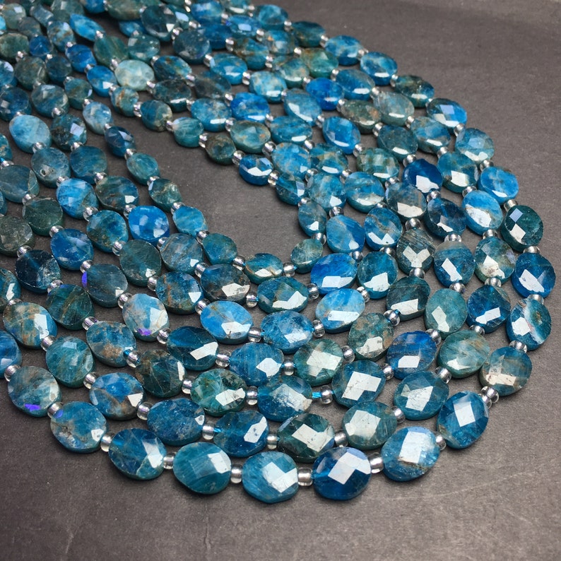 Natural Apatite Faceted Bead Cut Oval Shape Gemstone Spacer | Etsy