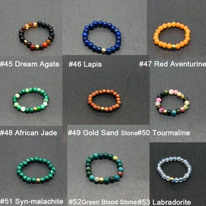Beaded Stackable Rings Gemstone Beaded Ring, Crystal Ring, Stretch ...