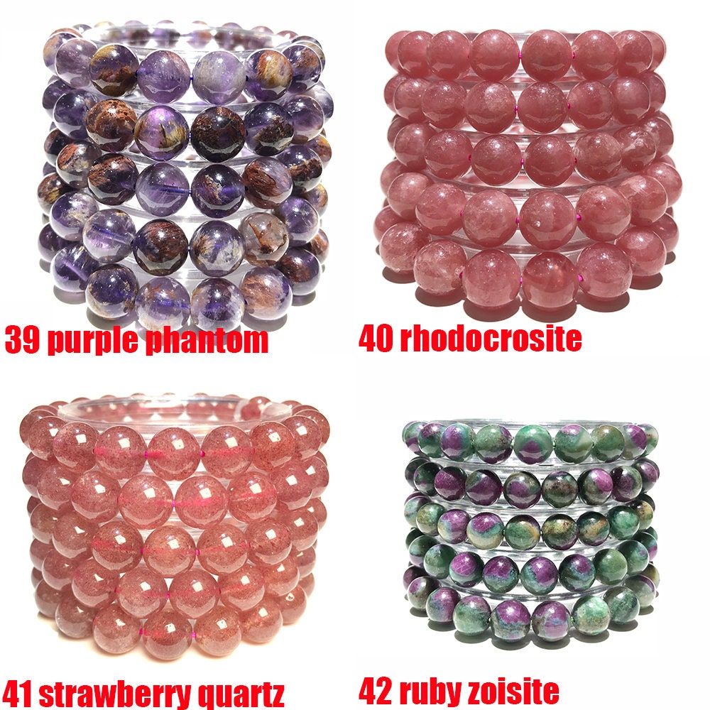 Natural Gemstone Beads Bracelets Handmade Men Women Stretchy - Etsy