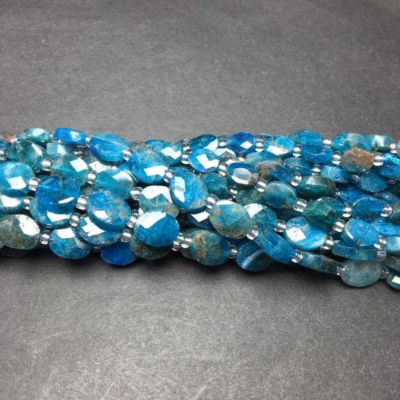 Natural Apatite Faceted Bead Cut Oval Shape Gemstone Spacer | Etsy