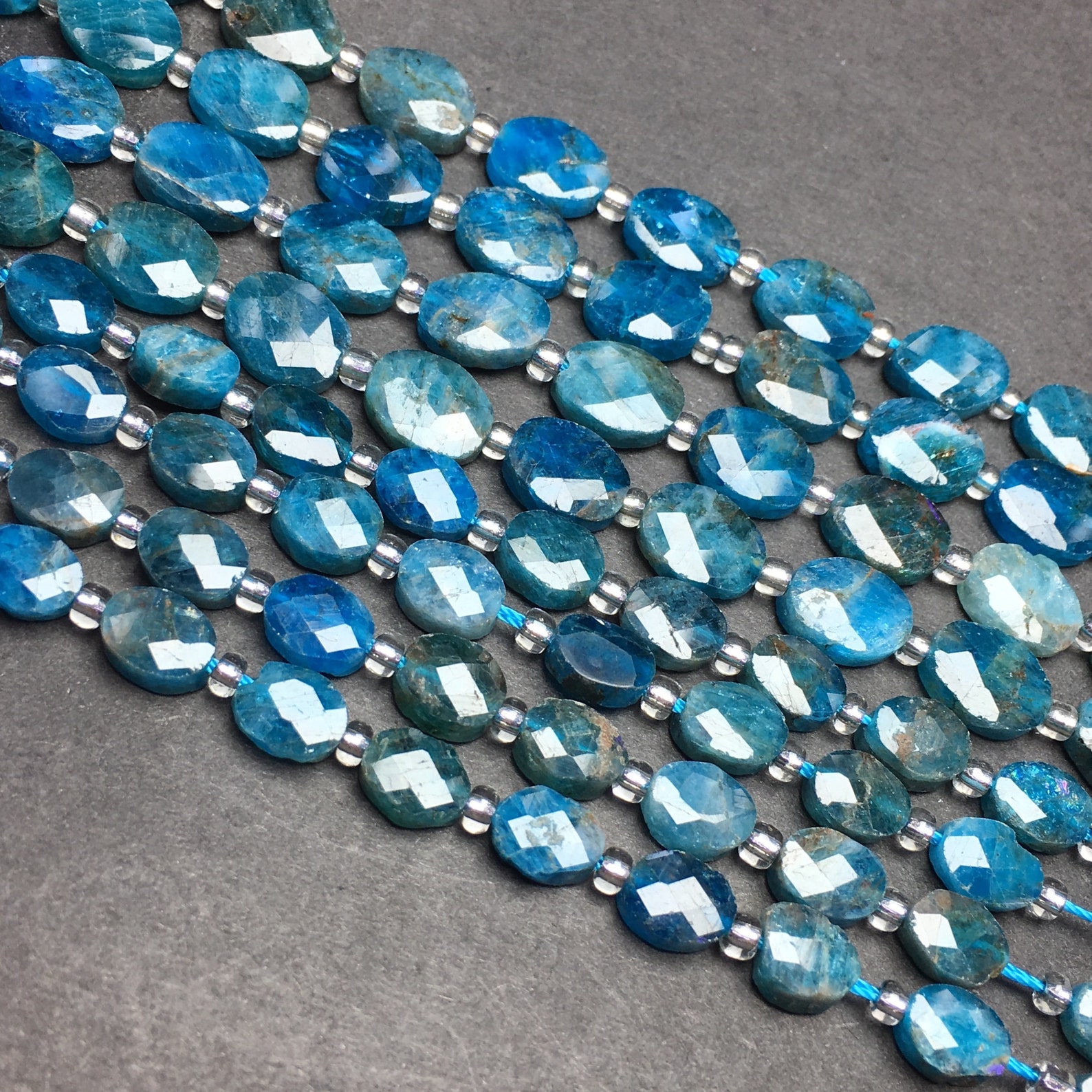 Natural Apatite Faceted Bead Cut Oval Shape Gemstone Spacer | Etsy