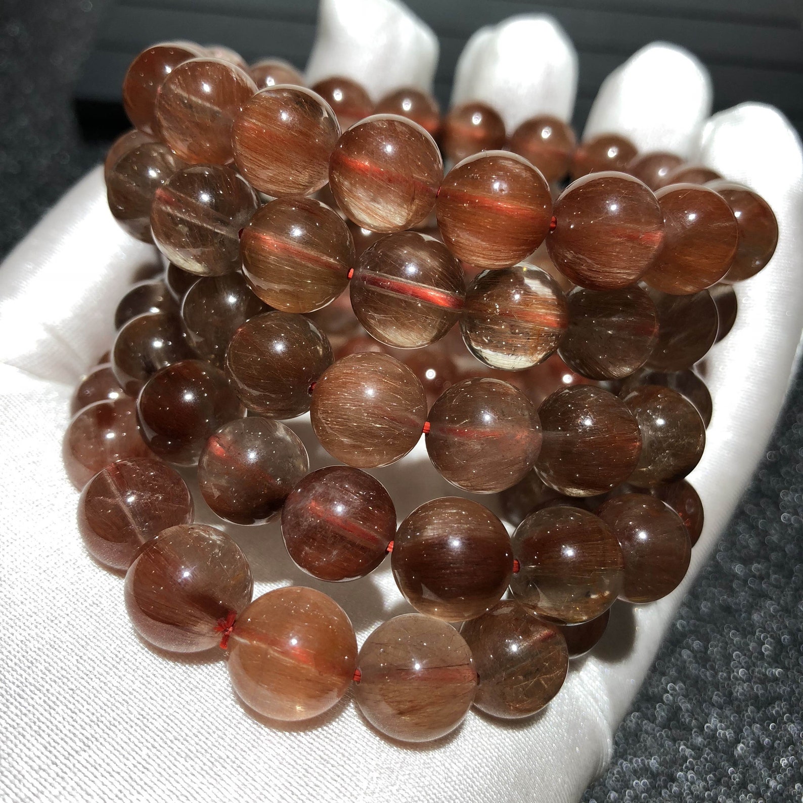 8mm 10mm 12mm Natural Red Rutilated Quartz Bead Energy - Etsy