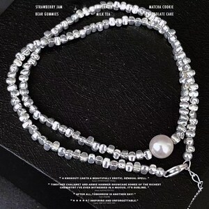 Broken Silver With Water Pearl Necklace Geometric Beads Sterling Silver ...