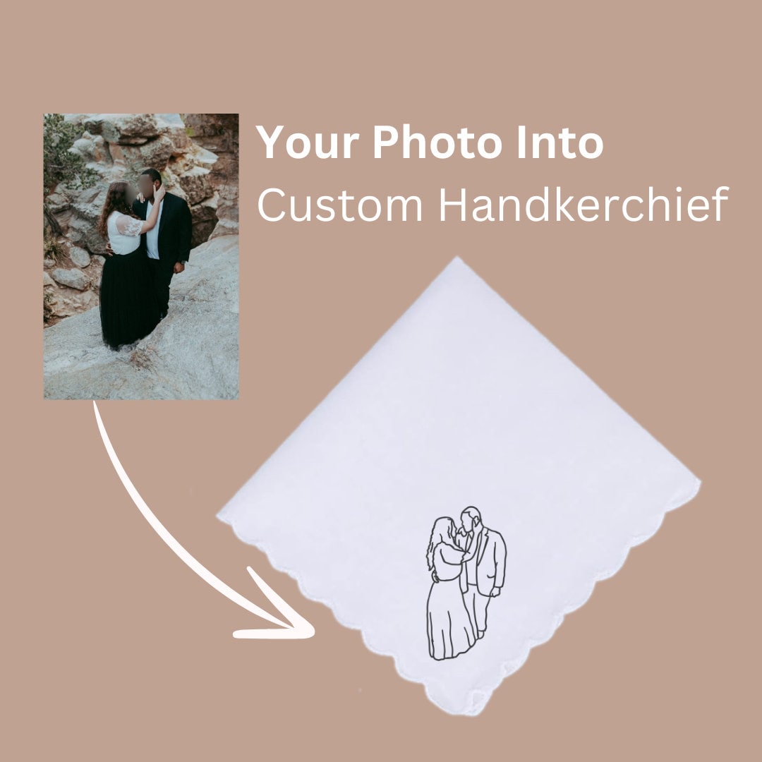 Custom Embroidery Handkerchief Wedding Gift, Handkerchief From Your ...