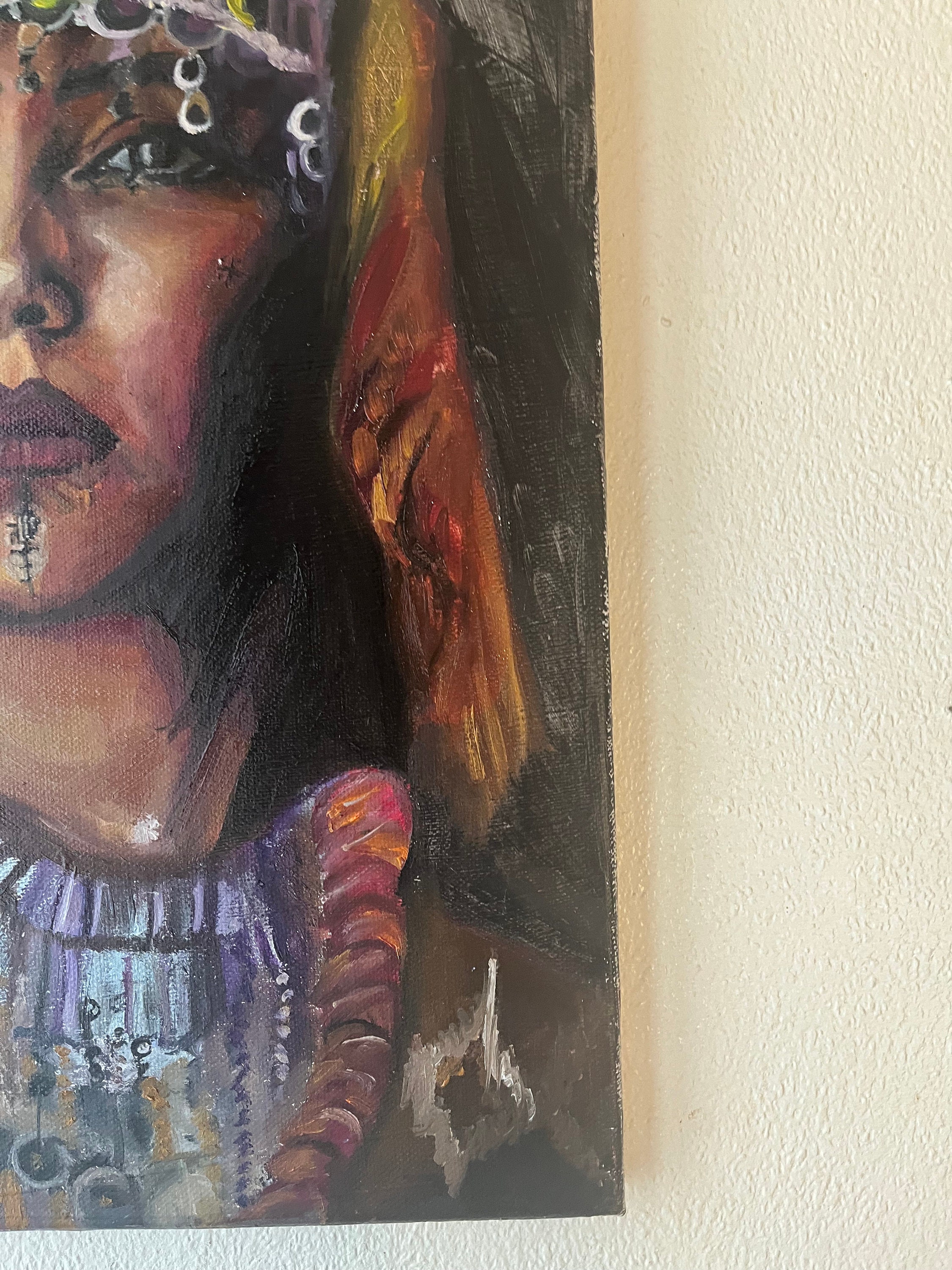 Saharan Desert Woman, Tuareg Tattoos Oil Painting - Etsy