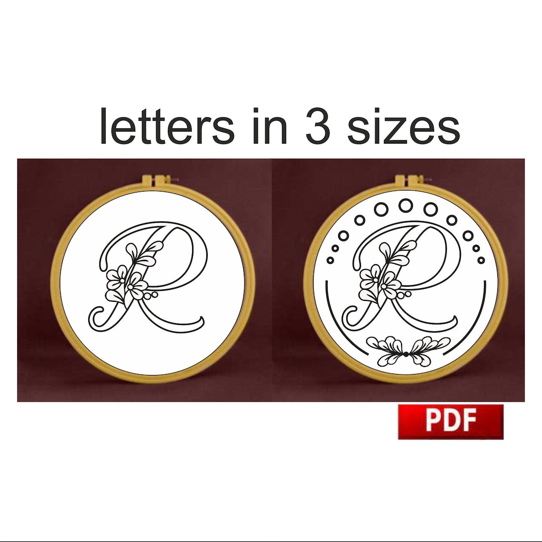 Alphabet Monogram Embroidery Pattern Alphabet Letters Hand - Etsy