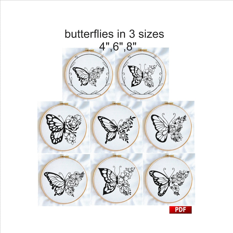 Butterfly Embroidery - Etsy