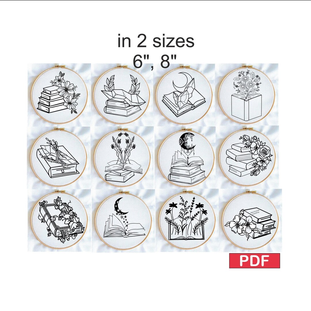 Blooming Book - Hand Embroidery Pattern, Hand Embroidery - Flower Book ...