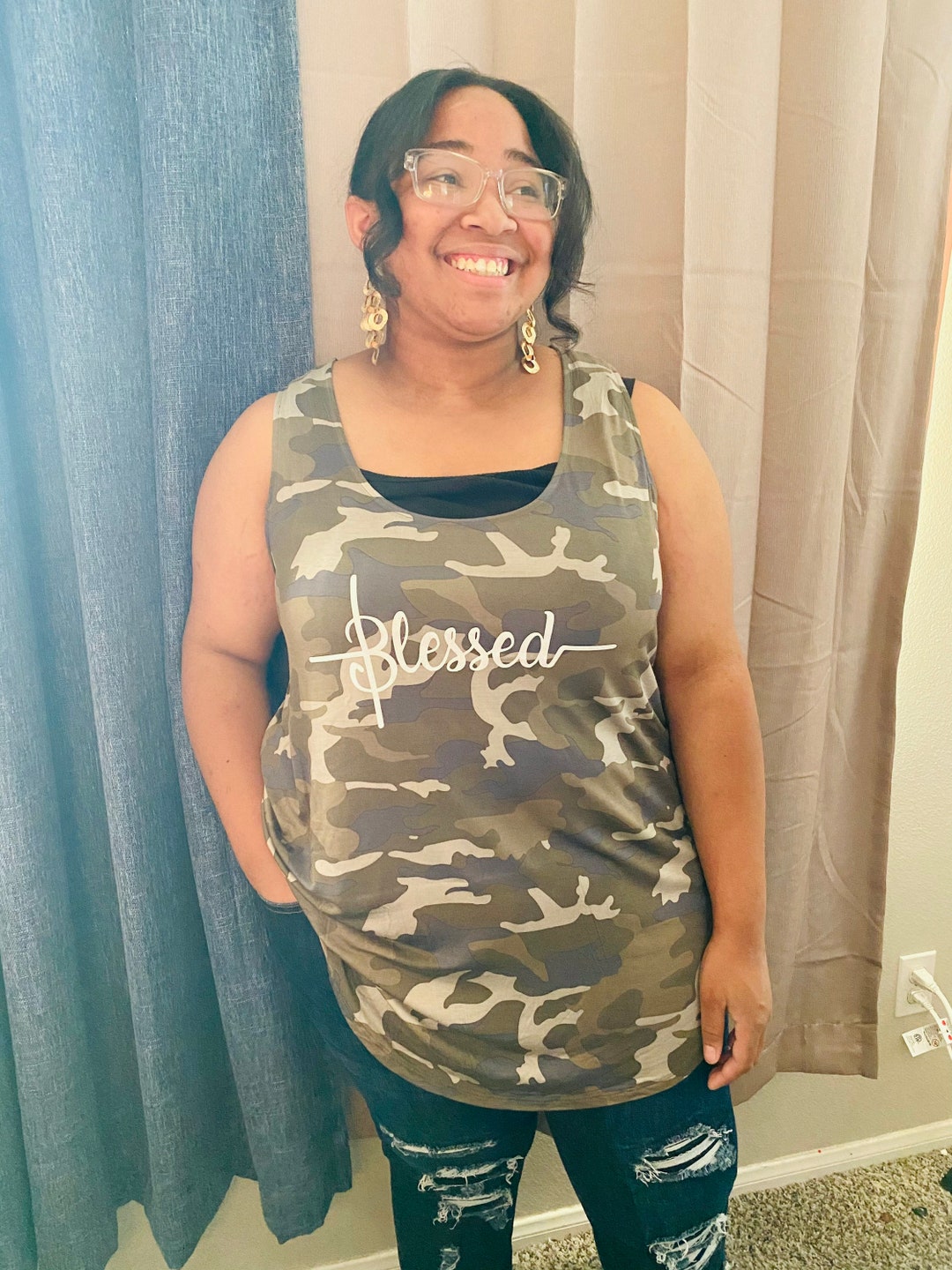 Blessed Custom Army Camo Tank - Etsy