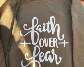 Faith Over Fear Blue Hoodie - Etsy