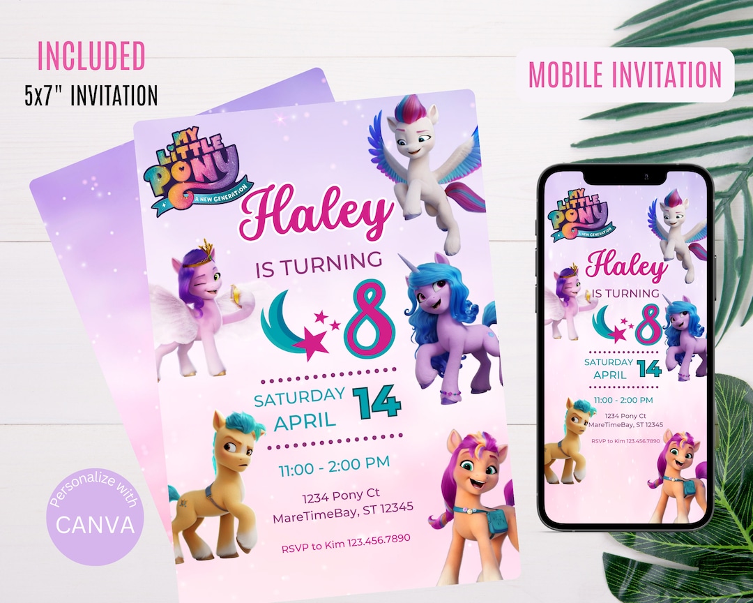 My Little Pony New Generation Birthday Invitation | Girl Birthday Party ...