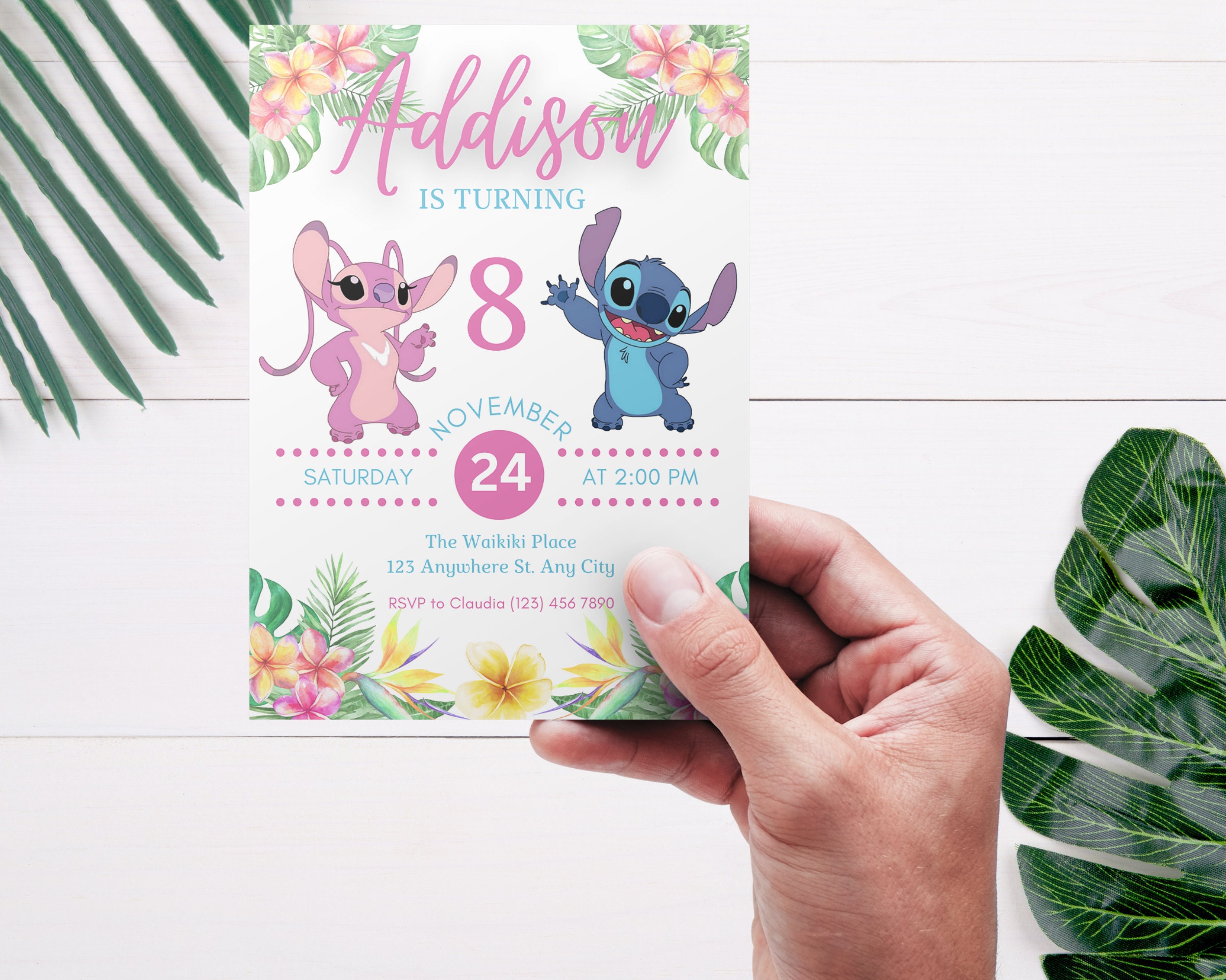 STITCH & ANGEL Invitación de cumpleaños / Invitaciones de fiesta de ...